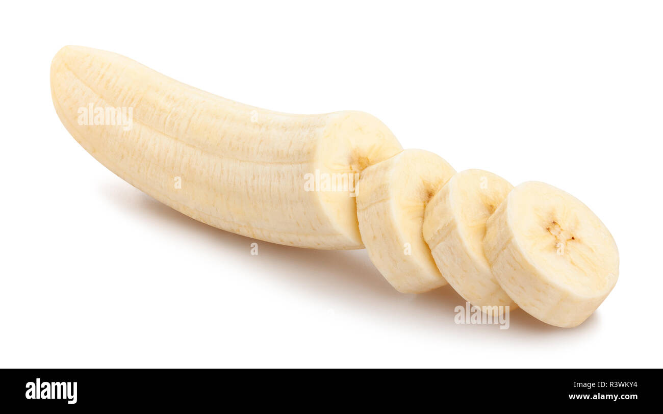 sliced banana path isolated Stock Photo - Alamy