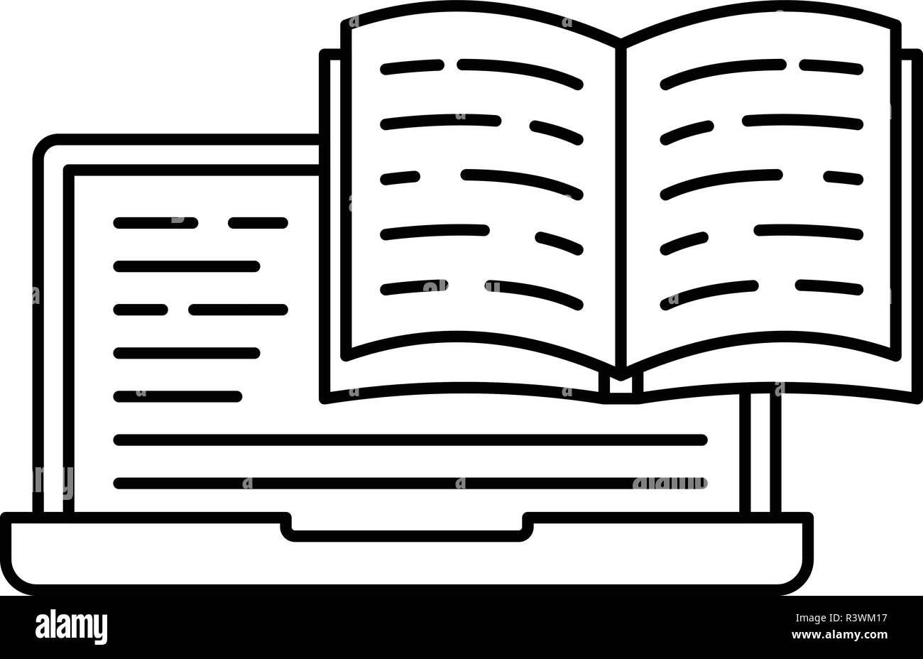 Web reading icon. Outline illustration of web reading vector icon for ...