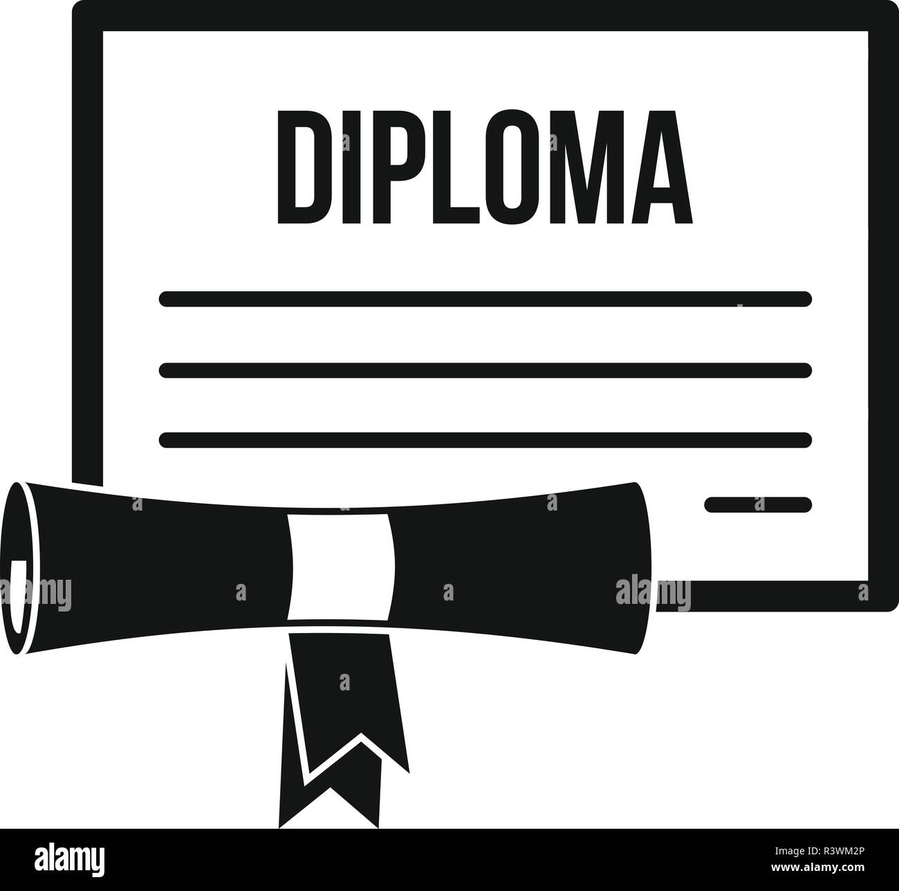 Graduation diploma icon. Simple illustration of graduation diploma ...