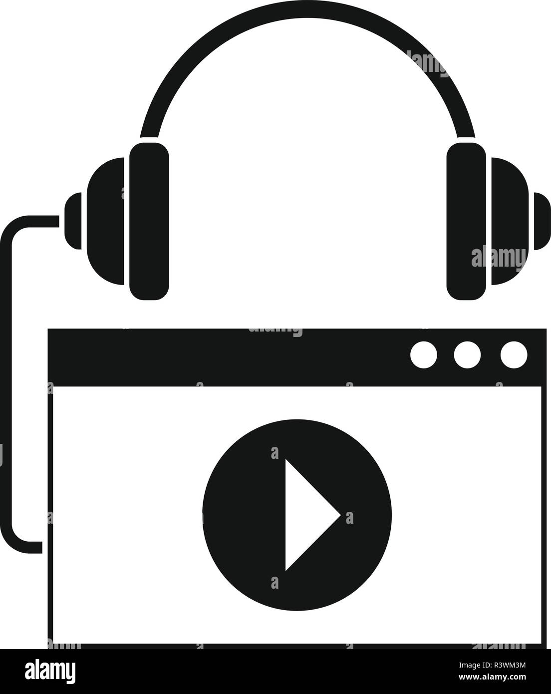 Play audio file icon. Simple illustration of play audio file vector ...