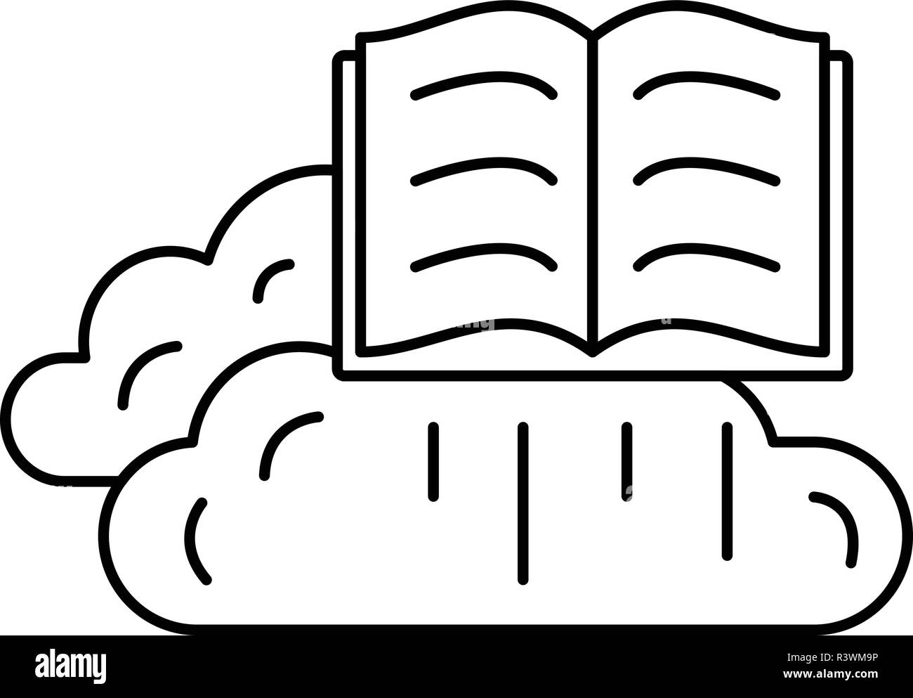 Cloud reading icon. Outline illustration of cloud reading vector icon ...