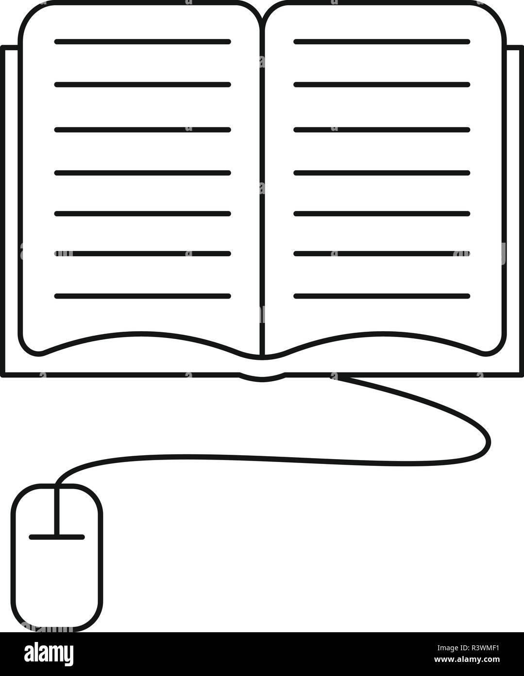 Computer reading icon. Outline computer reading vector icon for web ...