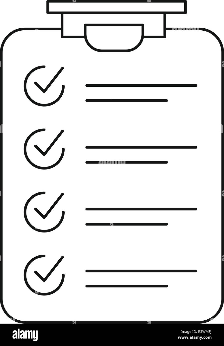 Checklist icon. Outline checklist vector icon for web design isolated ...