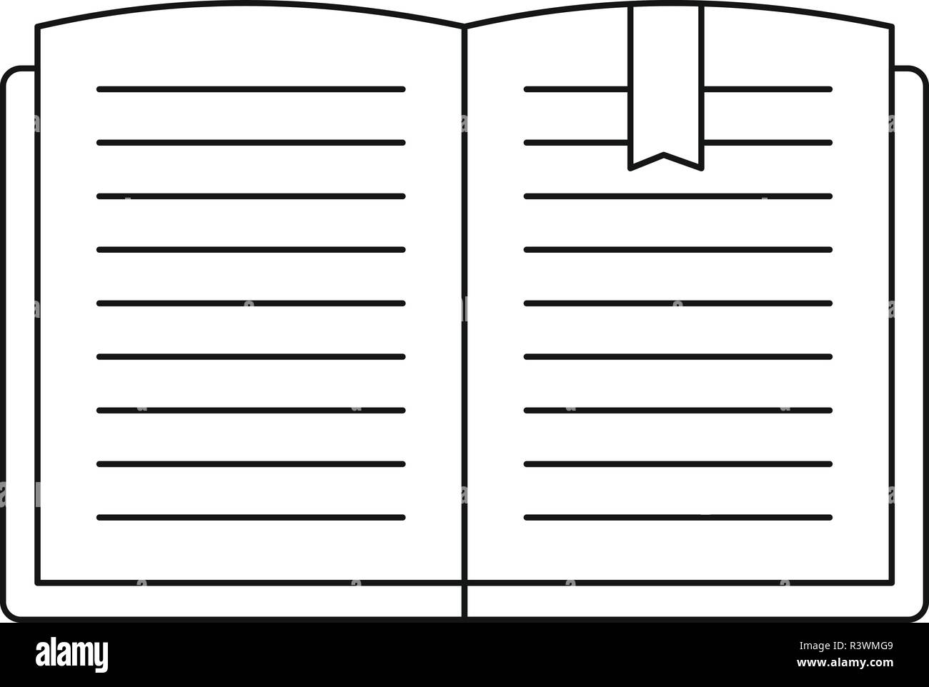 Open book icon. Outline open book vector icon for web design isolated ...