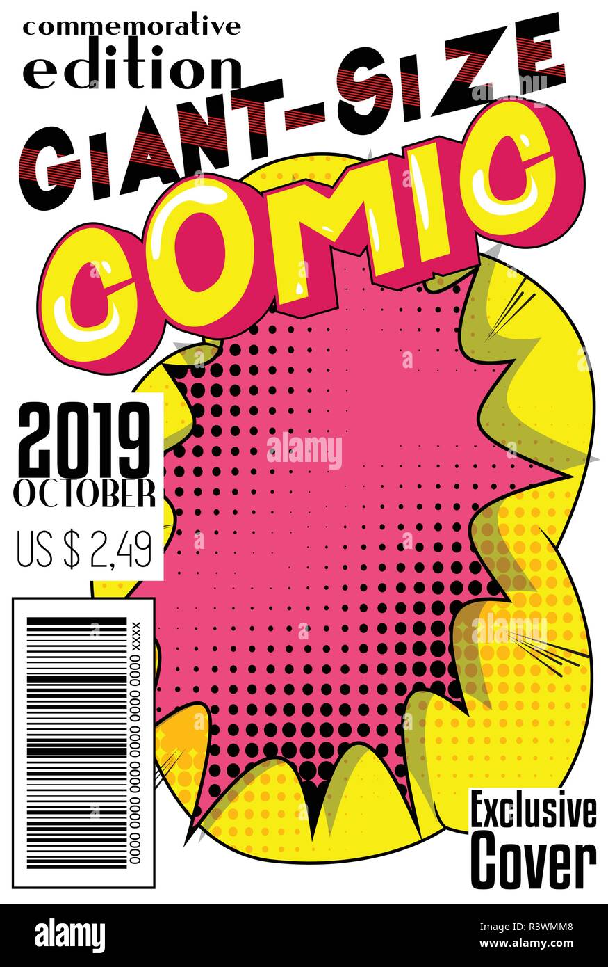 Editable comic book cover with abstract background. Vector illustration ...