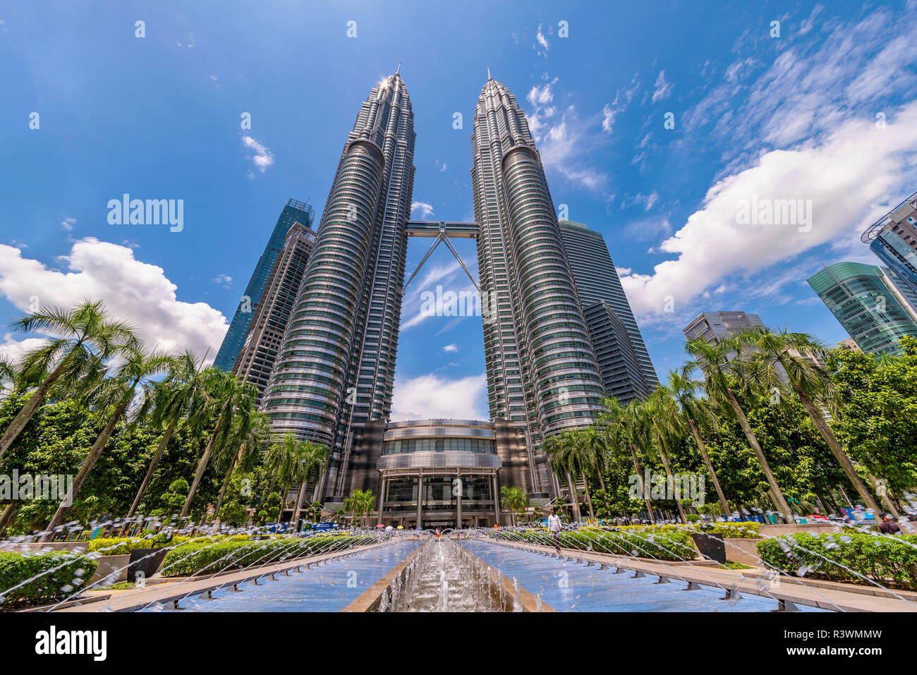 KUALA LUMPUR, MALAYSIA - JULY 25: Petronas Twin Towers are famous ...