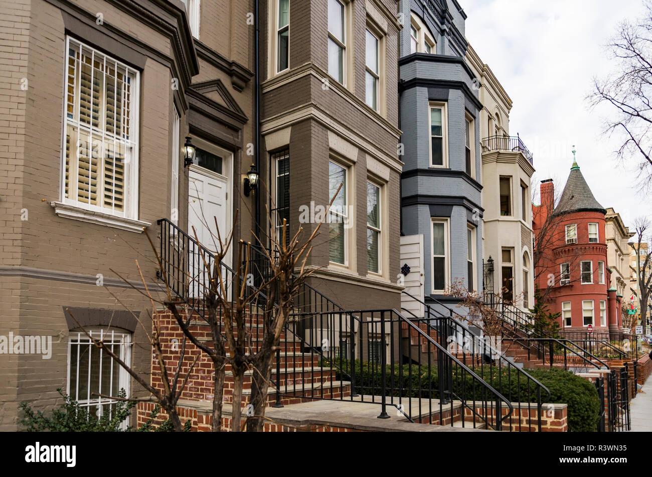 Washington DC, Georgetown historical district - A street with preserved ...
