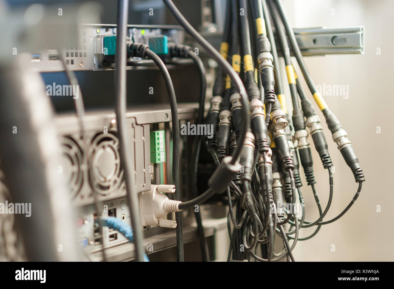 fiber optic with servers in a technology data center Stock Photo - Alamy