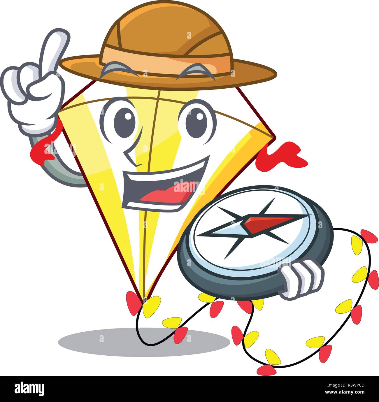 Explorer cute kite flying the on mascot Stock Vector Image & Art - Alamy