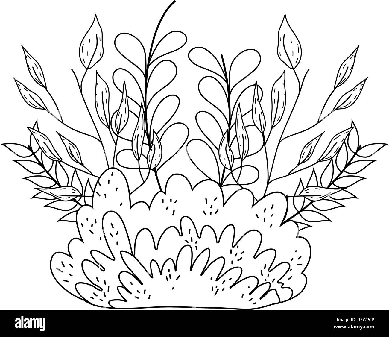 Coloring Cartoon Bushes