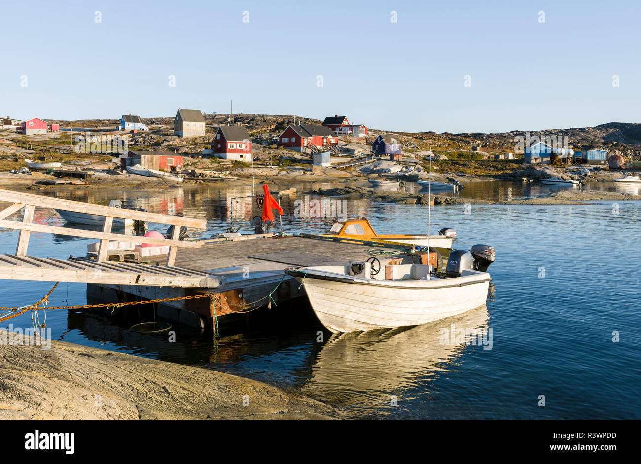 Inuit village Oqaatsut (once called Rodebay) located in the Disko Bay ...