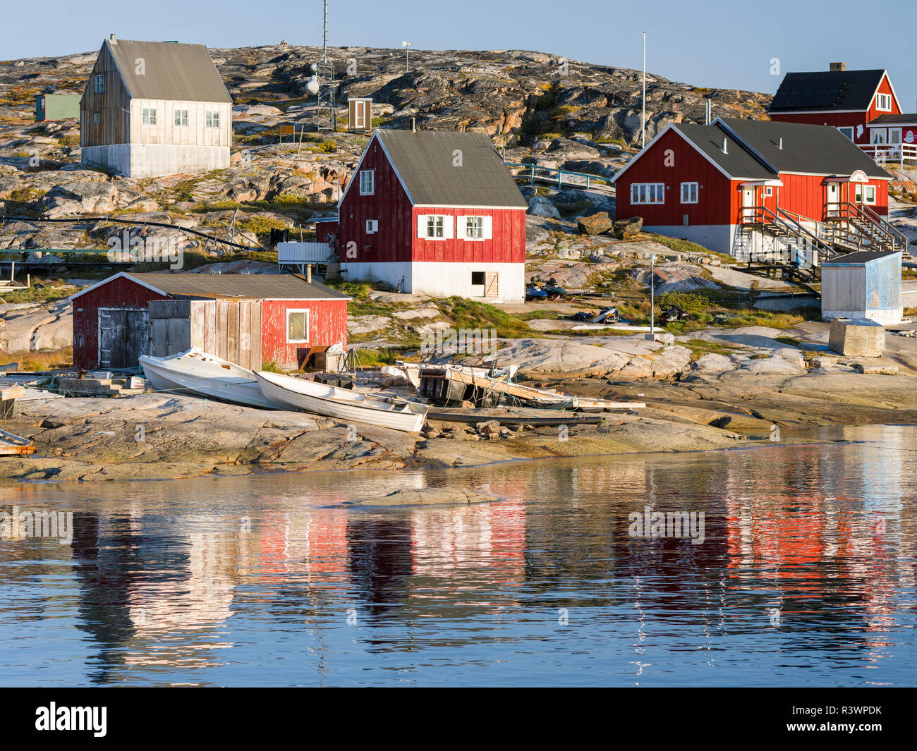 Inuit village Oqaatsut (once called Rodebay) located in the Disko Bay ...