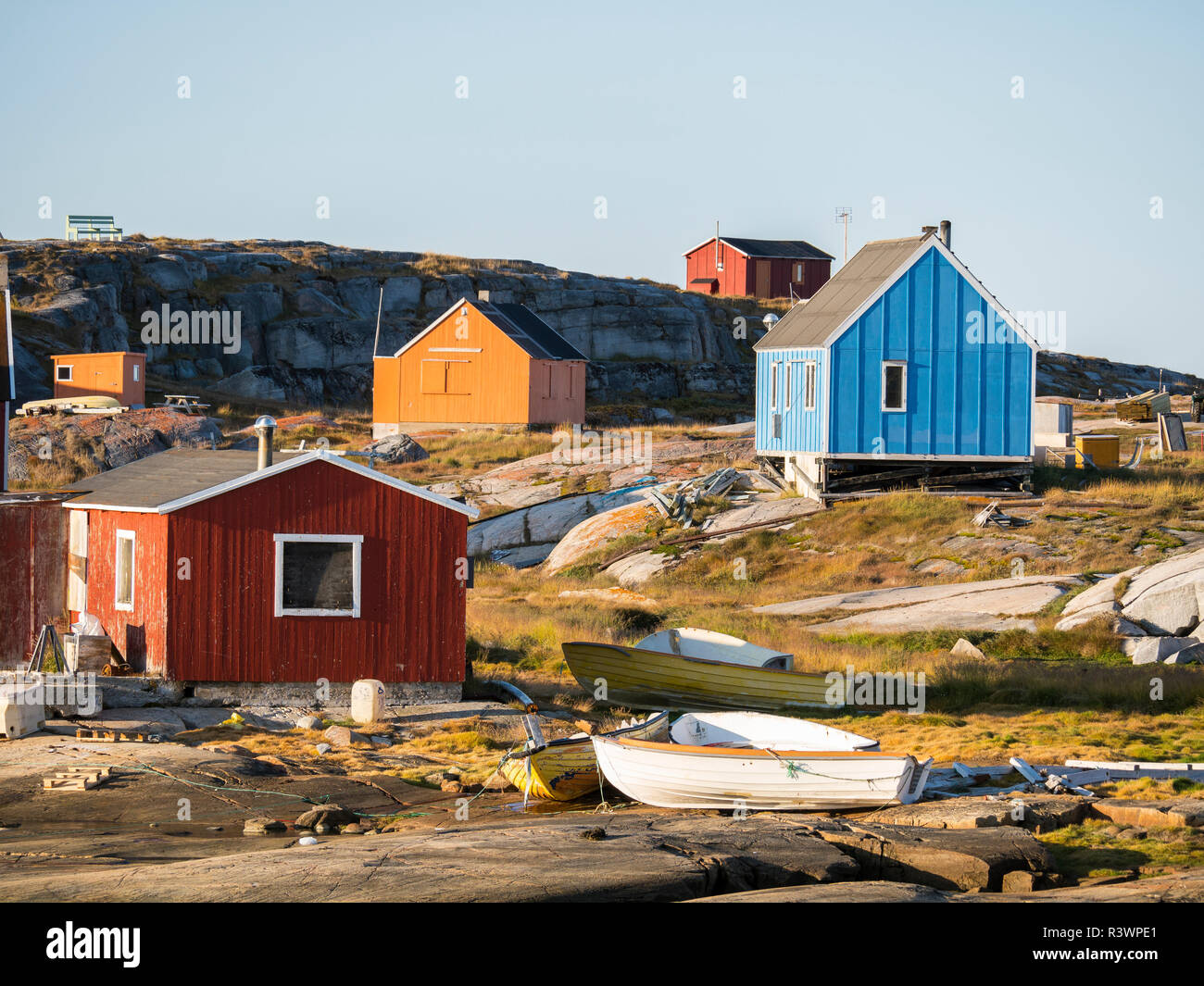 Inuit village Oqaatsut (once called Rodebay) located in the Disko Bay ...