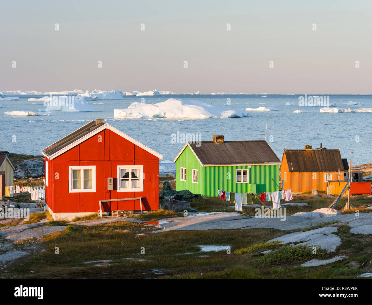 Inuit village Oqaatsut (once called Rodebay) located in the Disko Bay ...