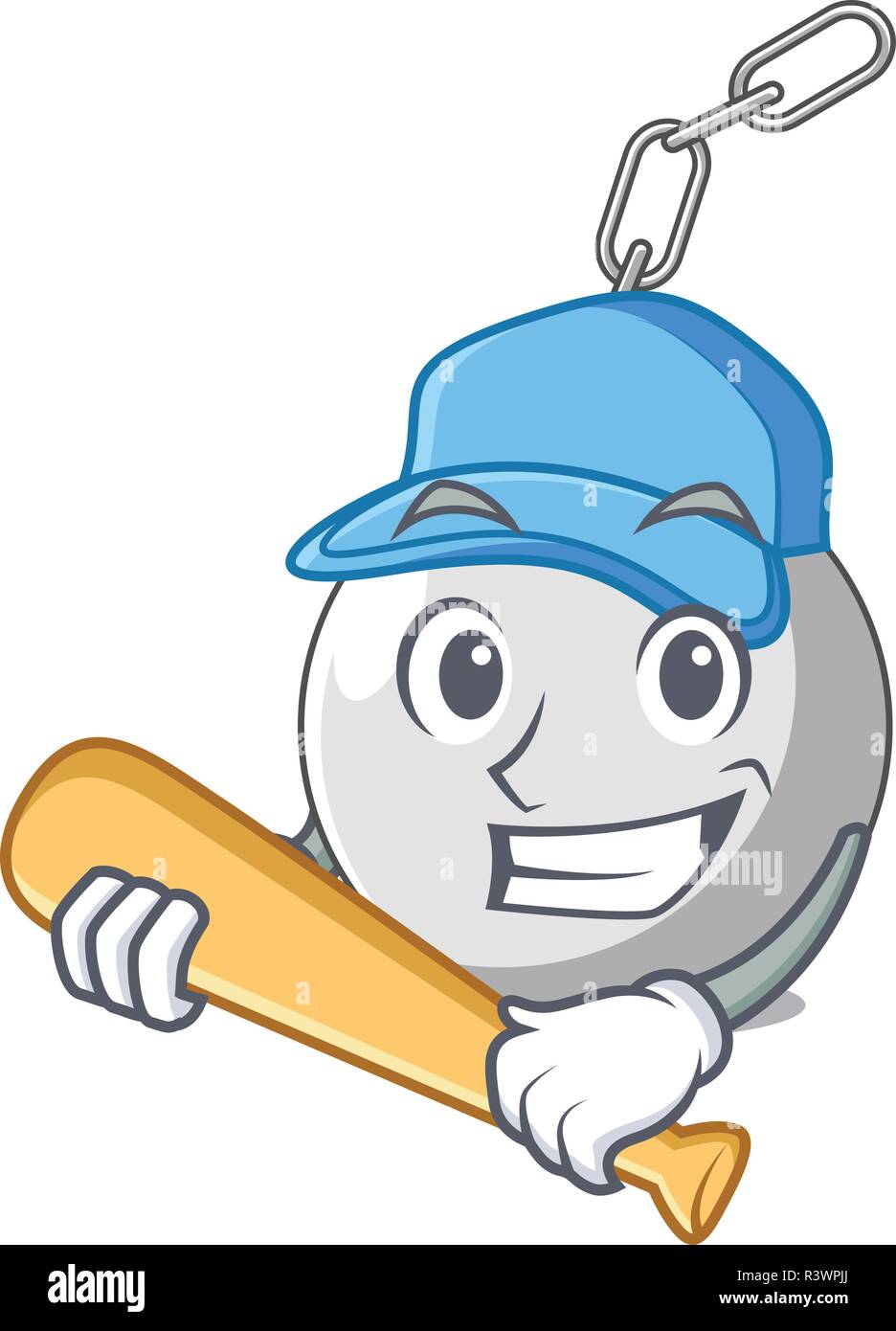 Playing baseball wrecking shattering ball on wall cartoon Stock Vector ...