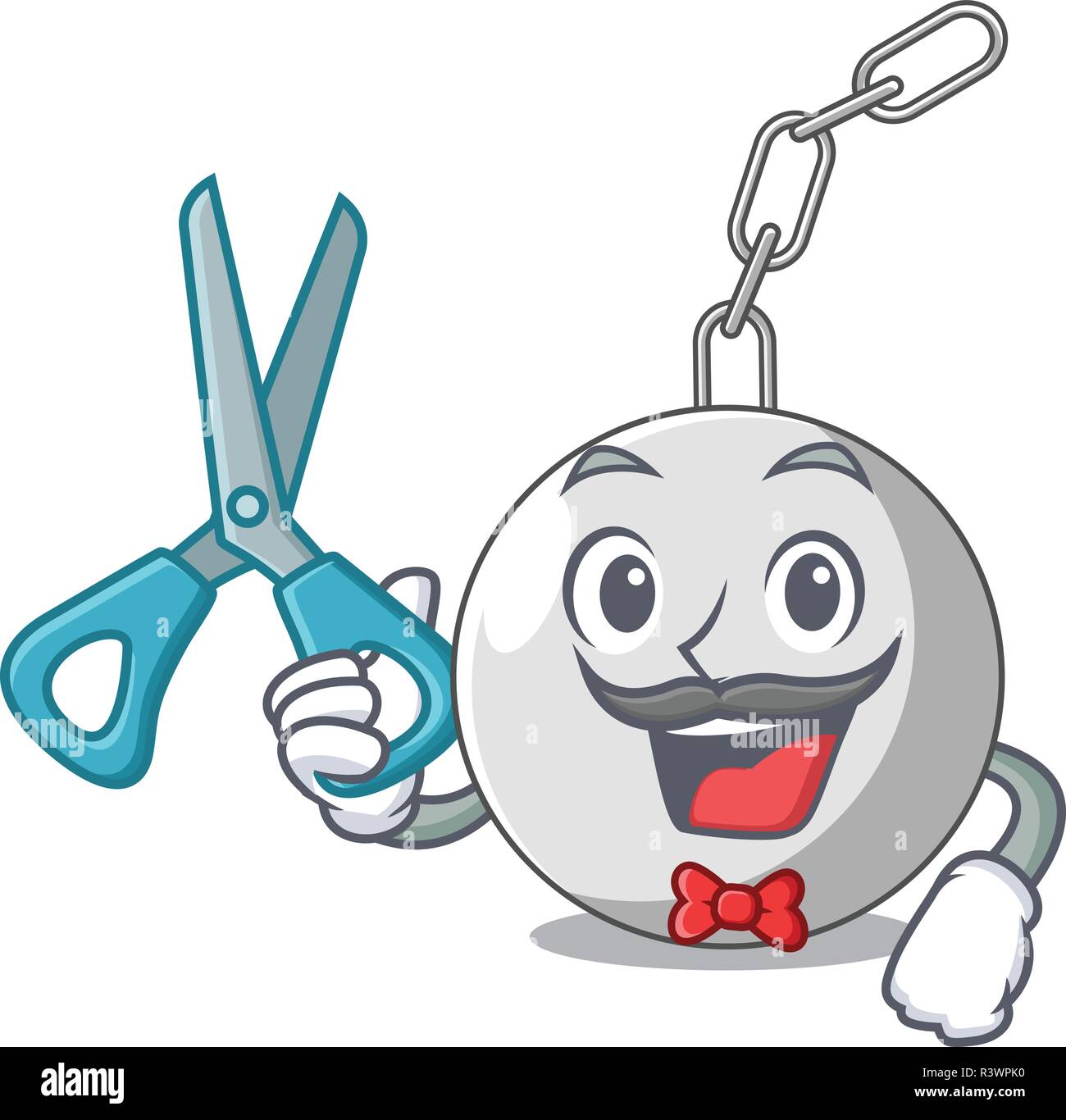 Barber wrecking shattering ball on wall cartoon Stock Vector Image ...