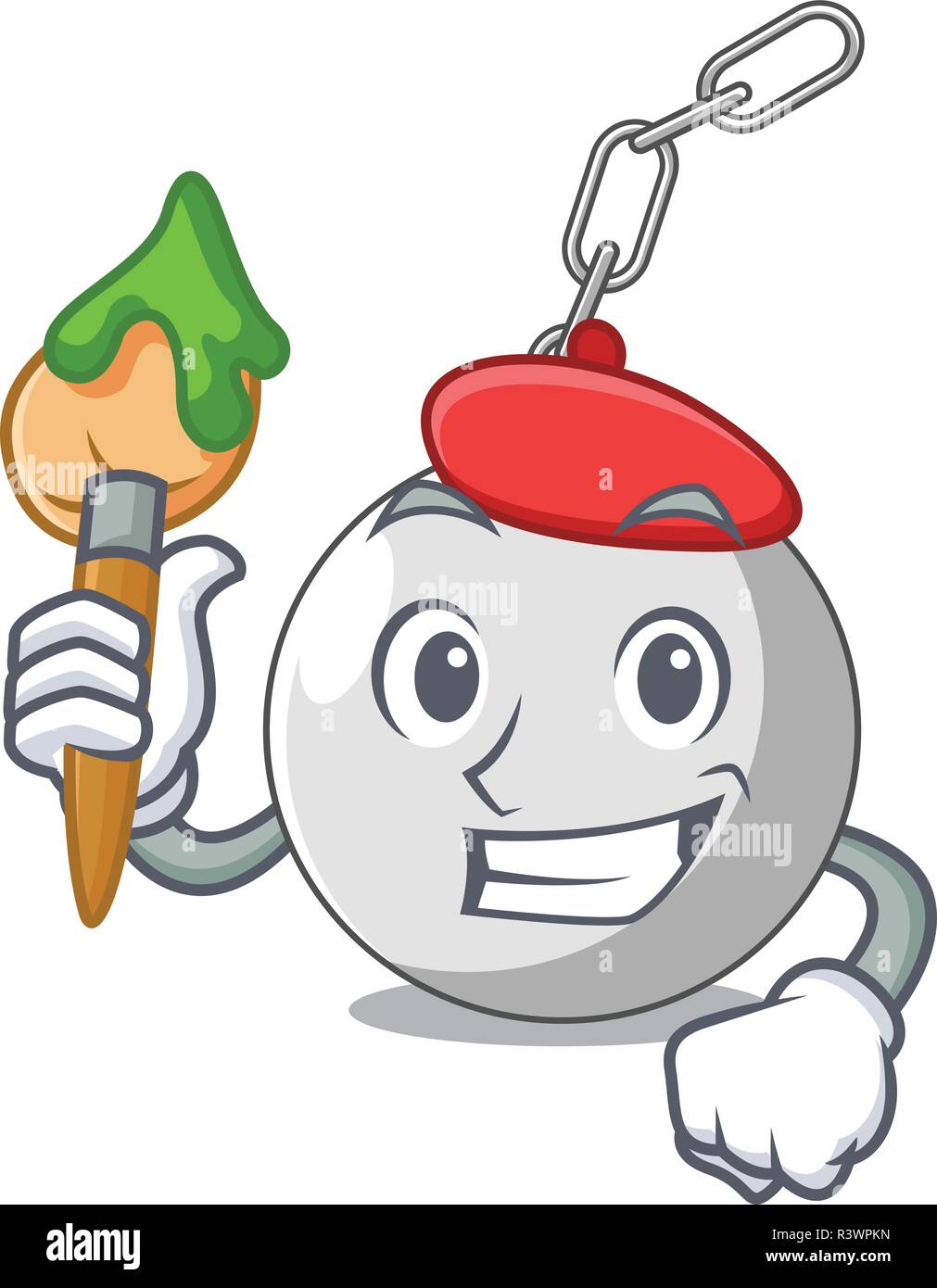 Artist wrecking shattering ball on wall cartoon Stock Vector Image ...