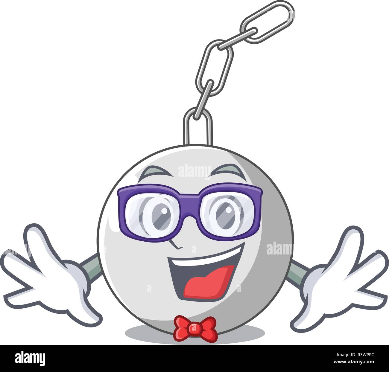 Geek wrecking ball hanging from chain cartoon Stock Vector Image & Art ...
