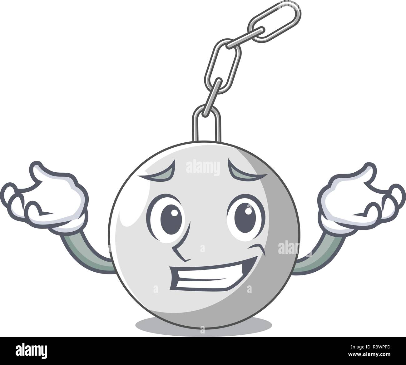 Grinning Wrecking Ball Hanging From Chain Cartoon Stock Vector Image And Art Alamy