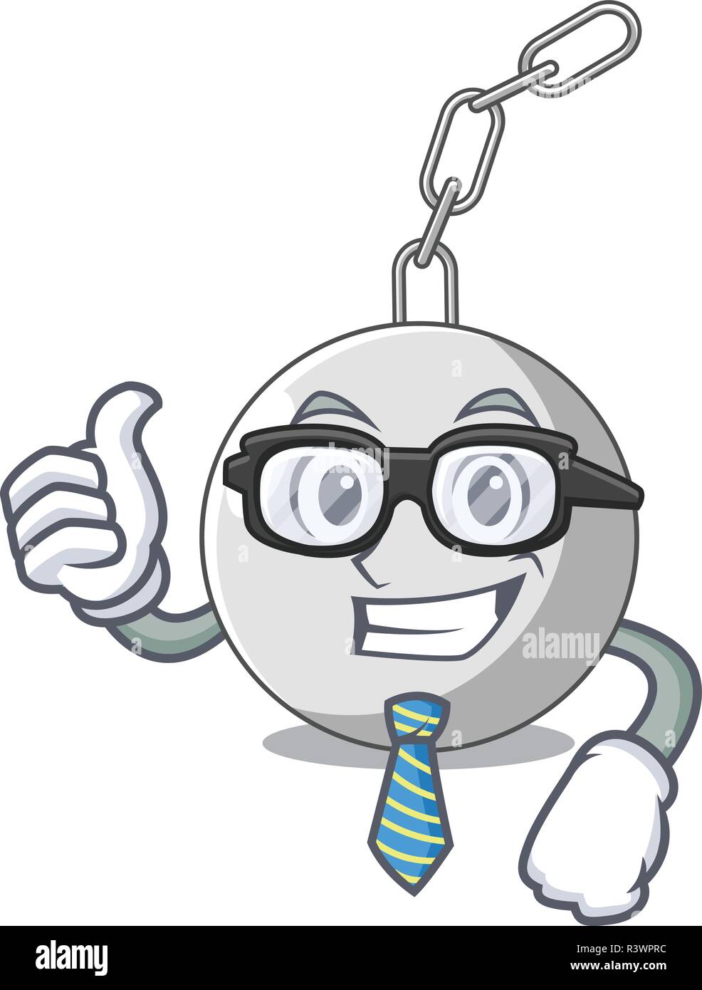 Businessman wrecking ball hanging from chain cartoon Stock Vector Image ...