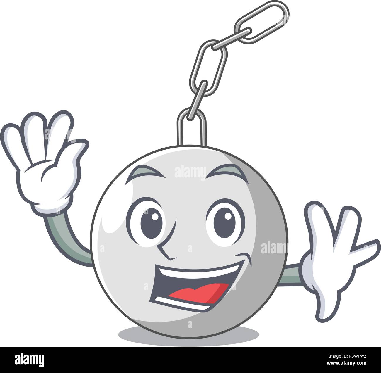 Waving wrecking ball hanging from chain cartoon Stock Vector Image ...