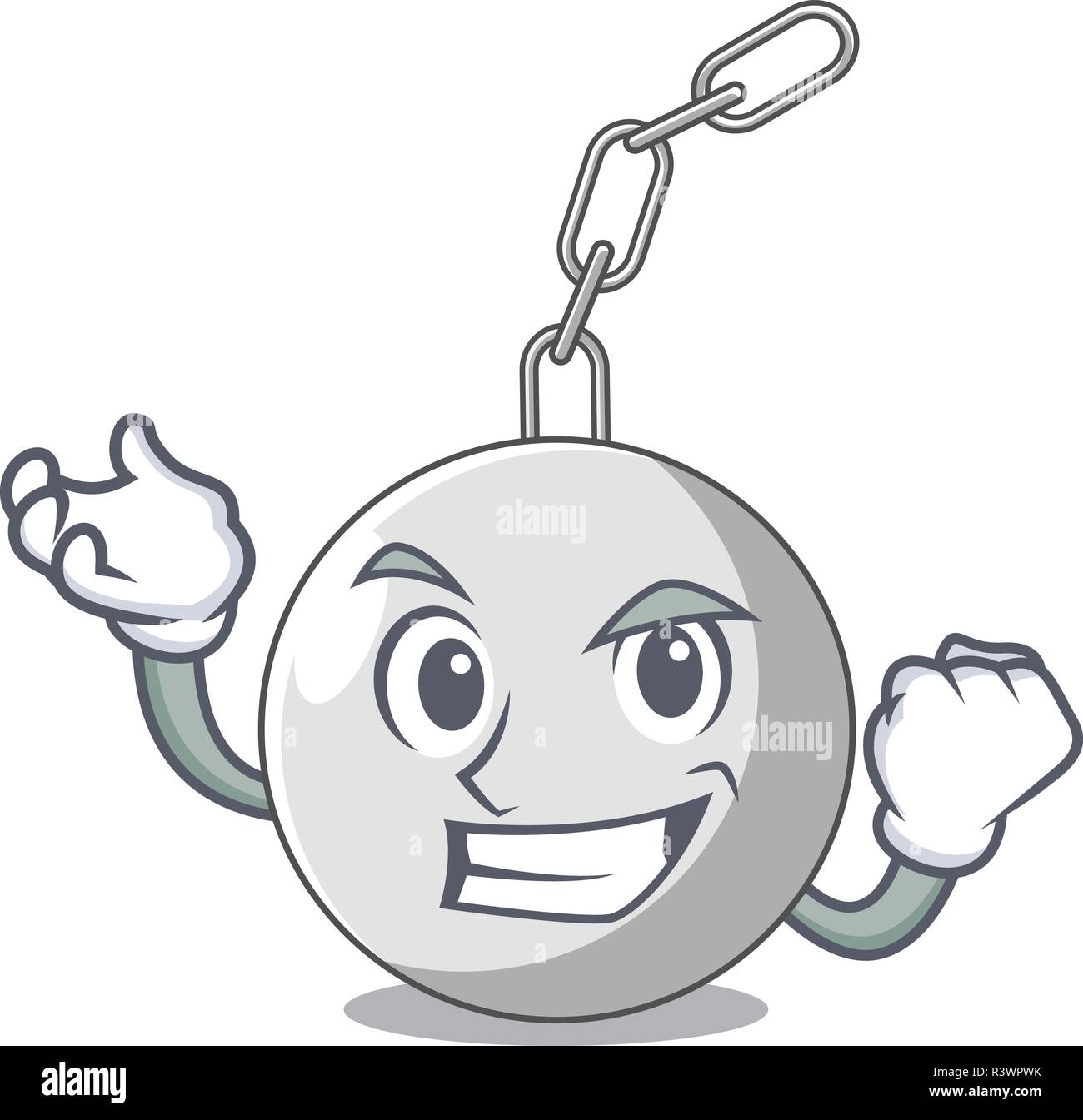 Successful wrecking ball hanging from chain cartoon Stock Vector Image ...