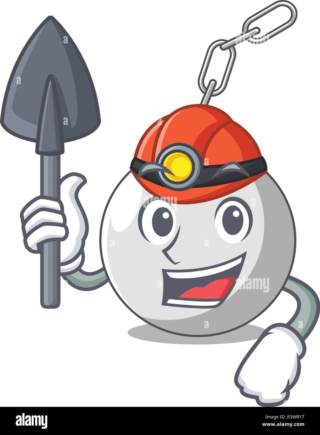 Miner wrecking ball isolated on a mascot Stock Vector Image & Art - Alamy