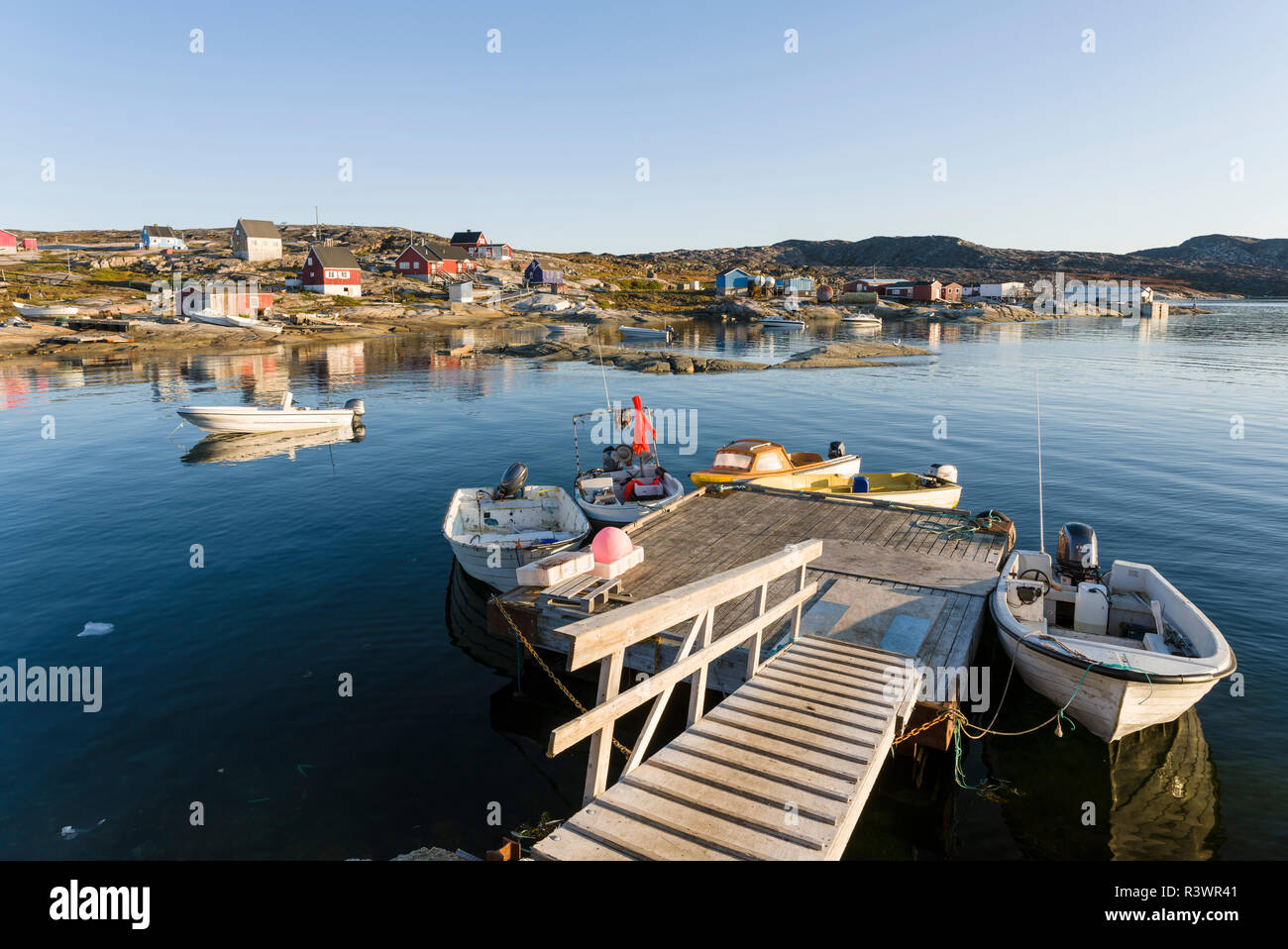 Inuit village Oqaatsut (once called Rodebay) located in Disko Bay ...