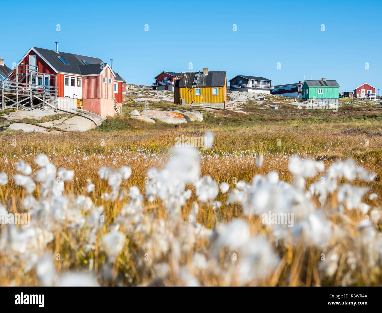 Inuit village Oqaatsut (once called Rodebay) located in Disko Bay ...