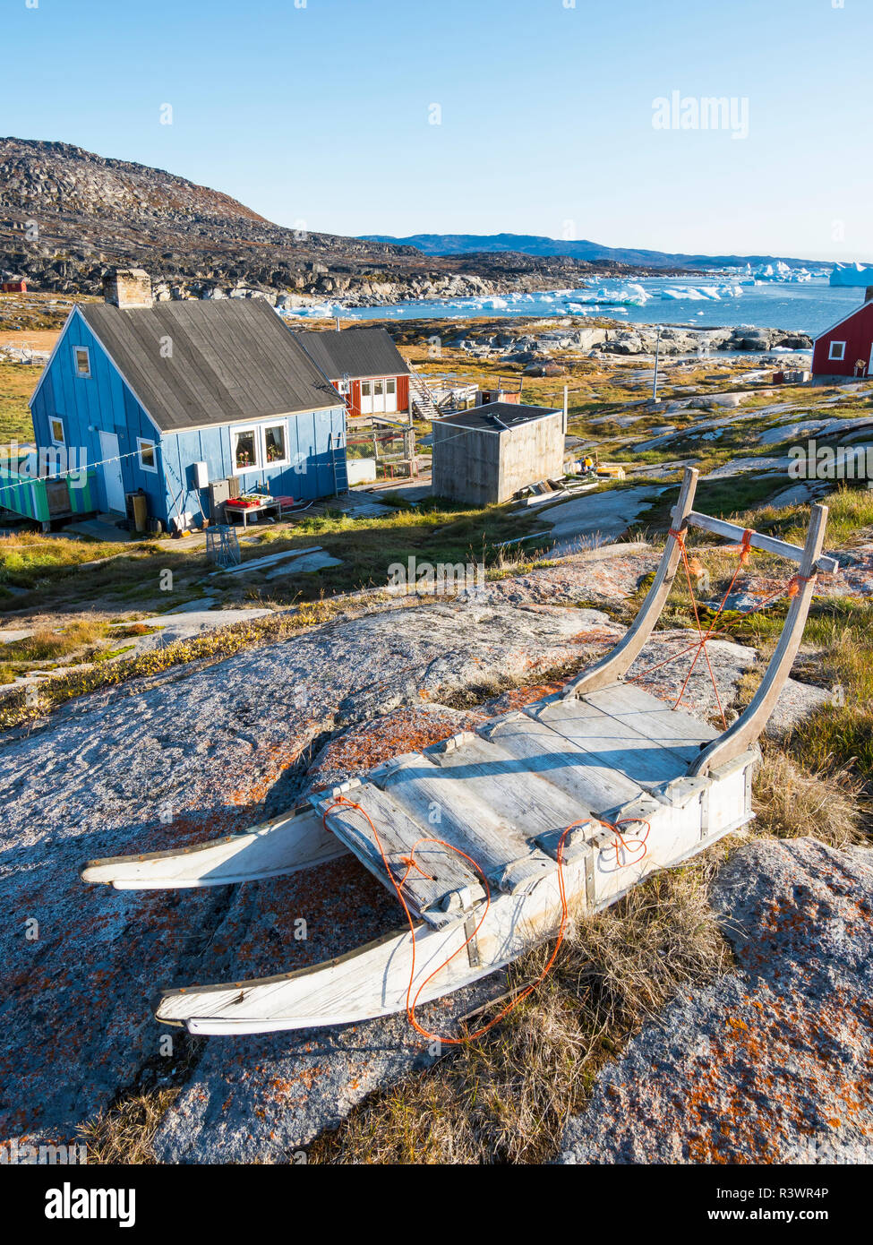 Inuit village Oqaatsut (once called Rodebay) located in Disko Bay ...