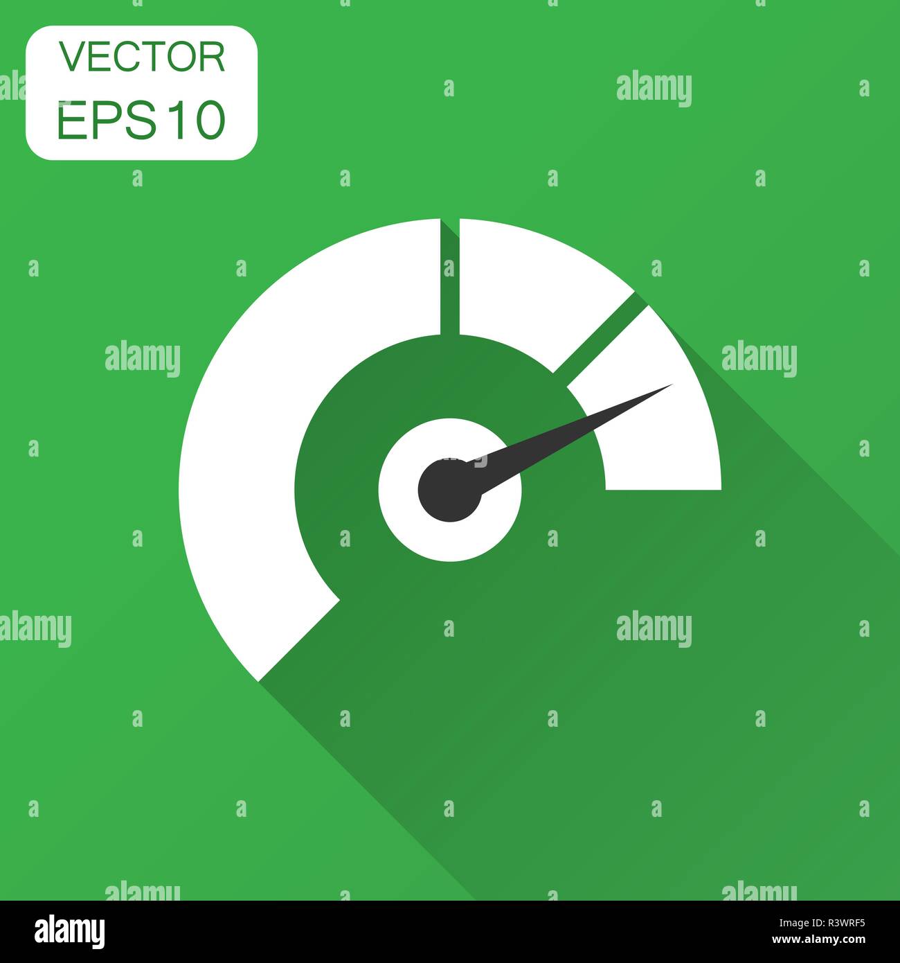 Meter dashboard icon in flat style. Credit score indicator level vector ...