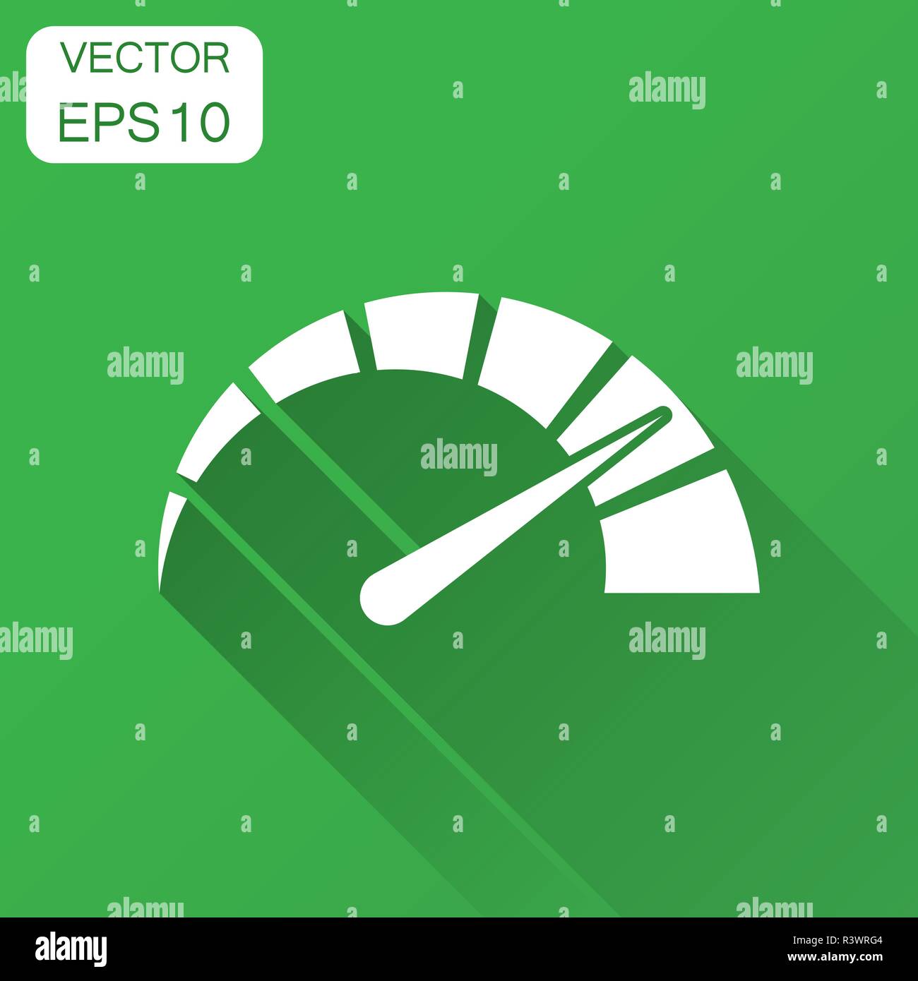 Meter dashboard icon in flat style. Credit score indicator level vector ...