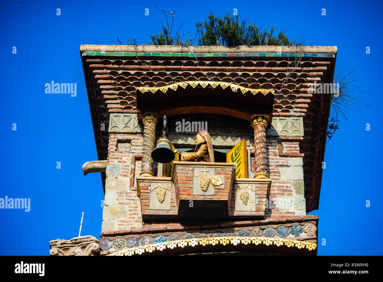 Famous falling clock tower in old town of Tbilisi, Georgia Stock Photo ...
