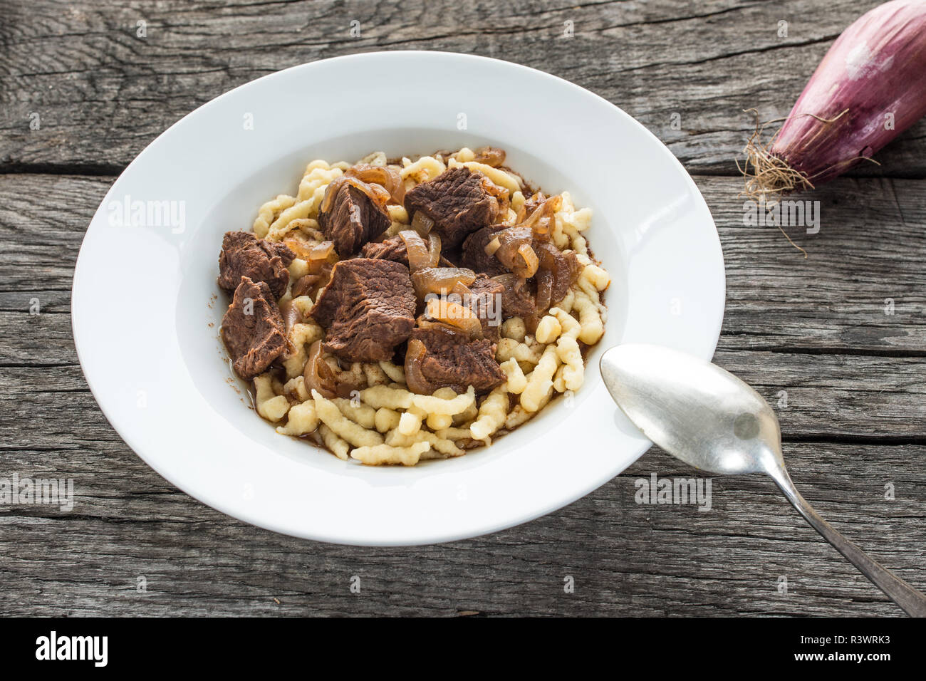 goulash with spaetzle Stock Photo - Alamy