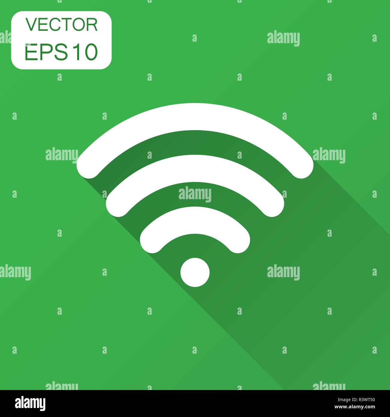 Wifi internet sign icon in flat style. Wi-fi wireless technology vector ...