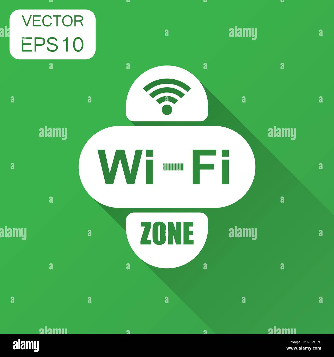 Wifi zone internet sign icon in flat style. Wi-fi wireless technology ...