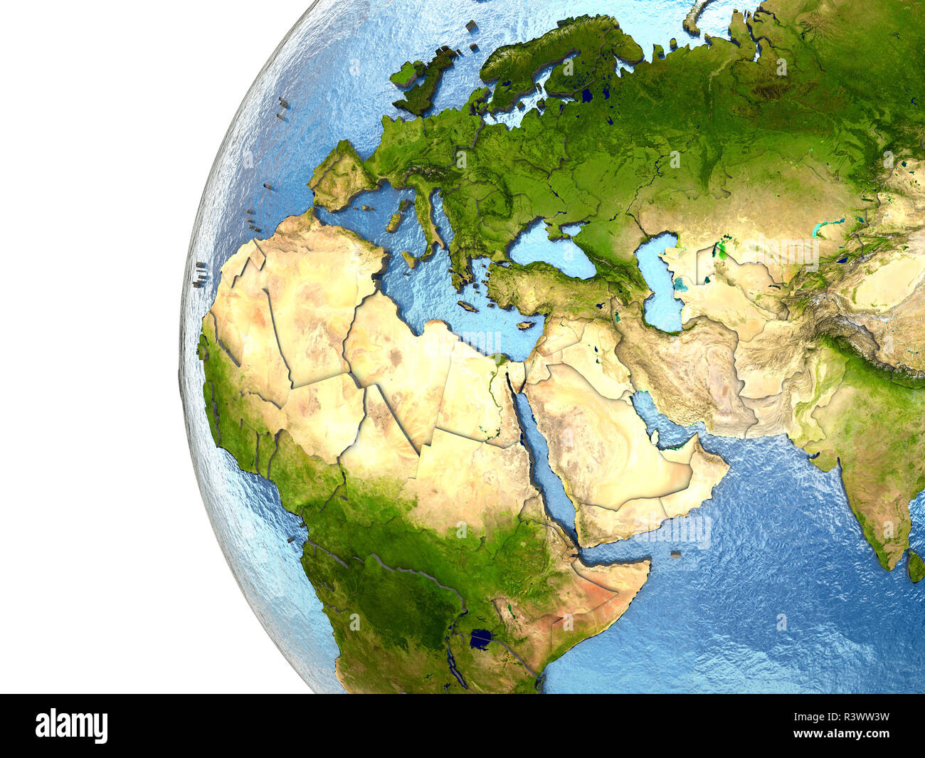 EMEA region on Earth Stock Photo - Alamy