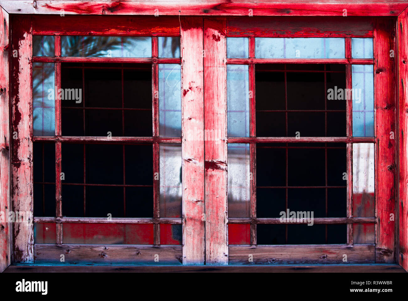 Baja. Close-up of an abandoned window Stock Photo - Alamy