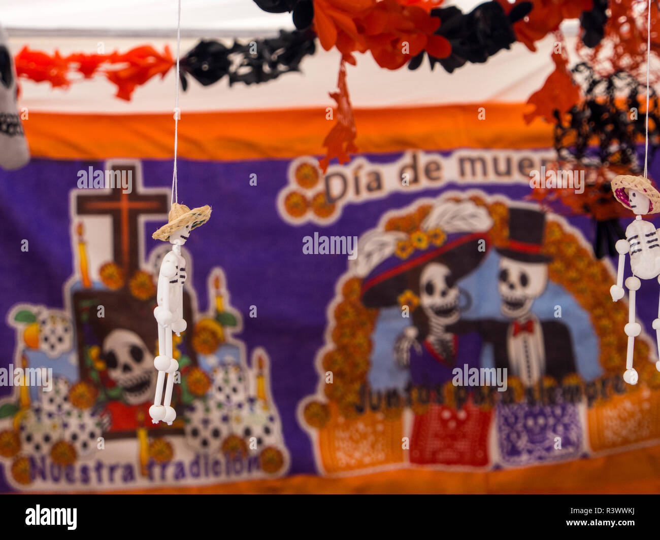 Mexico, Guanajuato, Day of the Dead items for sale at roadside vendor ...