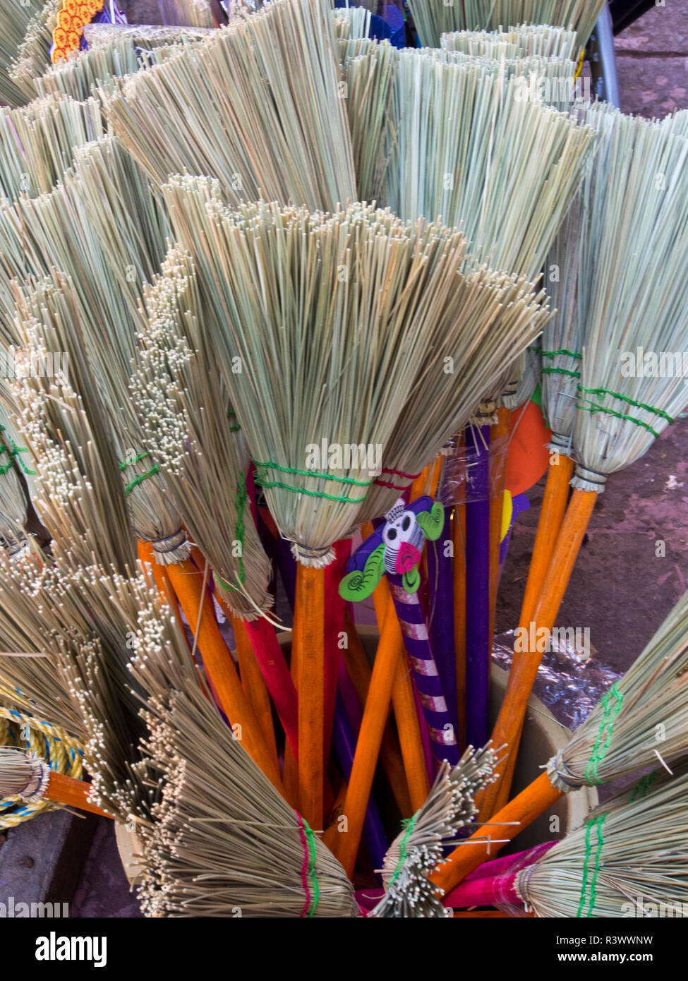 Mexico, Guanajuato, Broom Sales at street vendor Stock Photo - Alamy