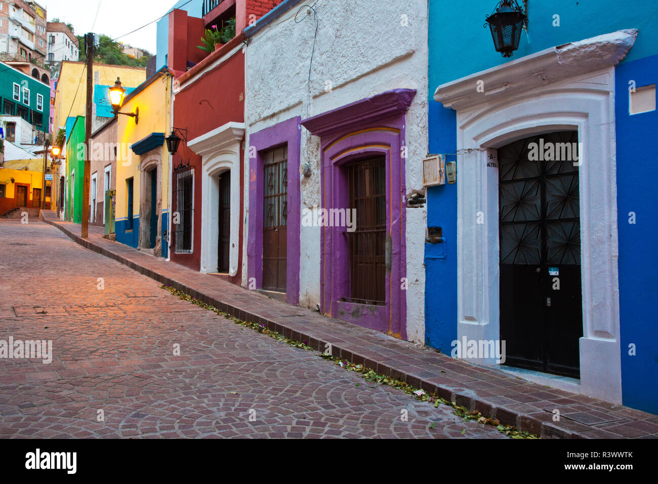 Mexico, Guanajuato, Colorful Back Alley Stock Photo - Alamy