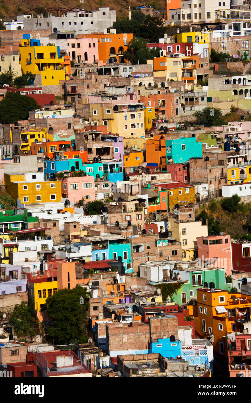 Mexico, Guanajuato, Night Lighting of the city of Guanajuato Stock ...
