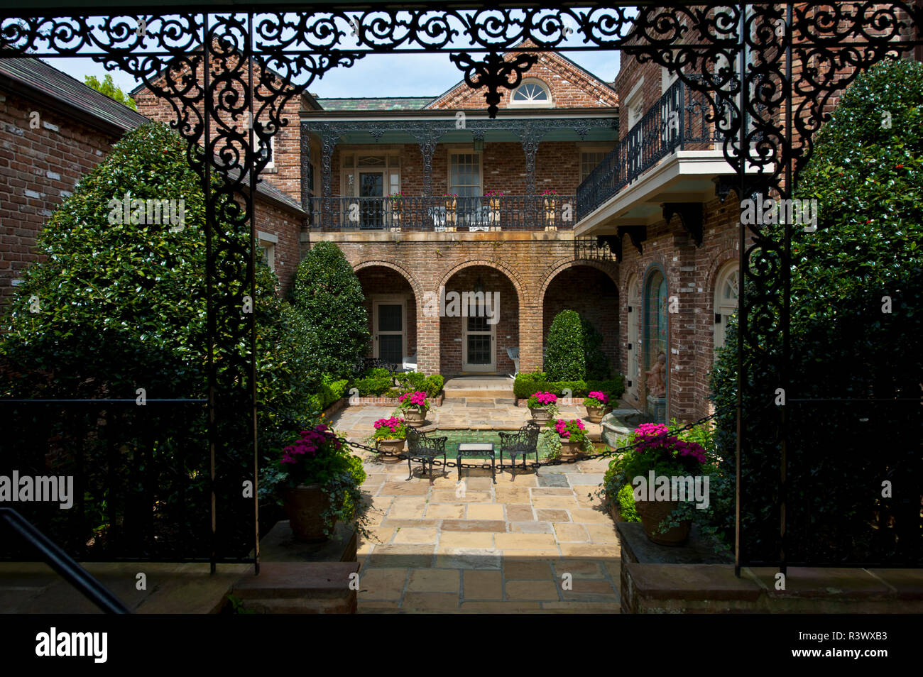 USA, Alabama, Mobile, Bellingrath Gardens and Home, South Patio Stock ...