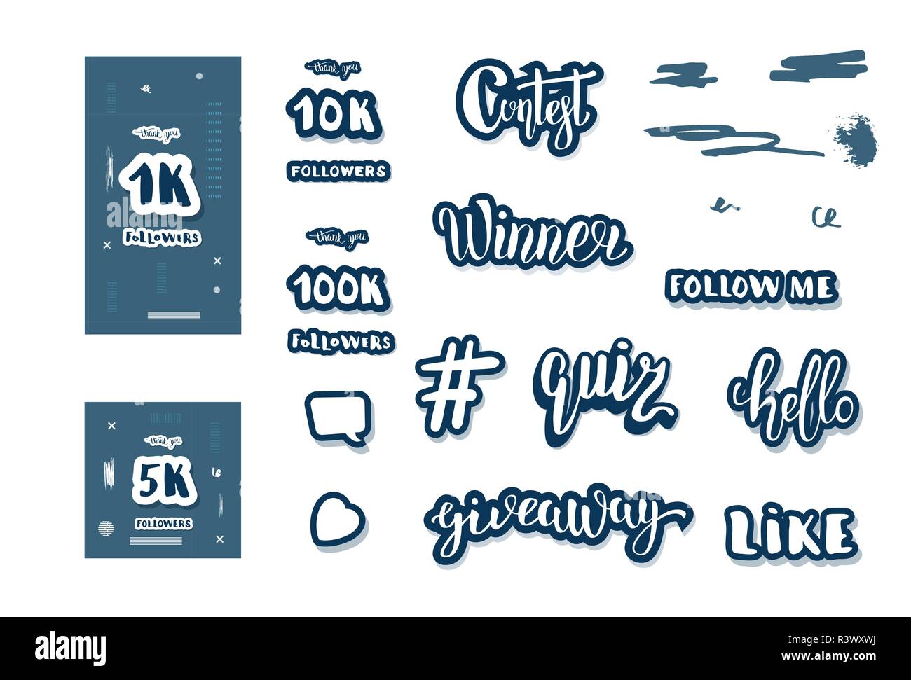 Set Of Social Media Templates And Elements Banners And Decoration For