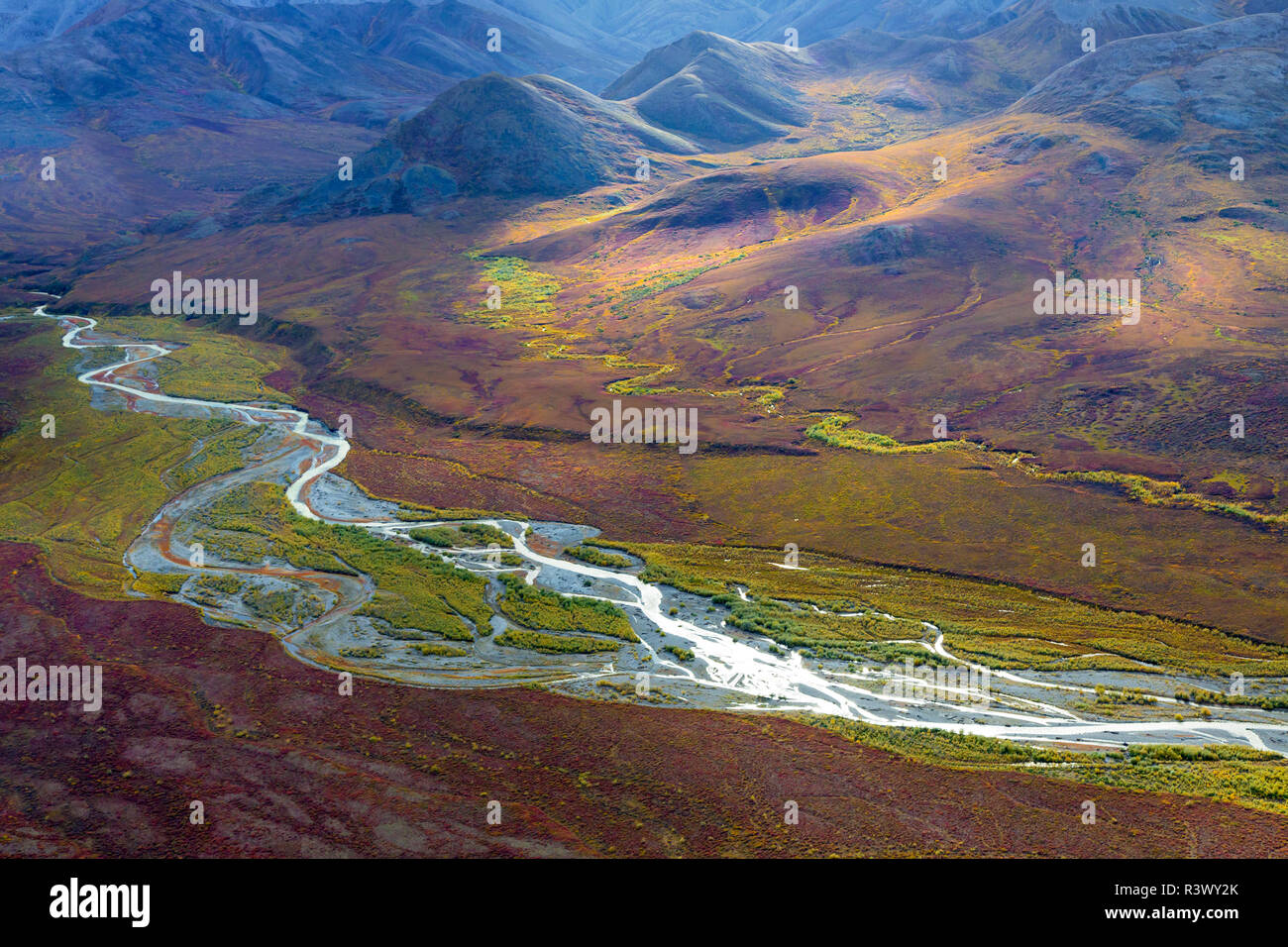 USA, Alaska, Brooks Range, Arctic National Wildlife Refuge. Aerial of ...