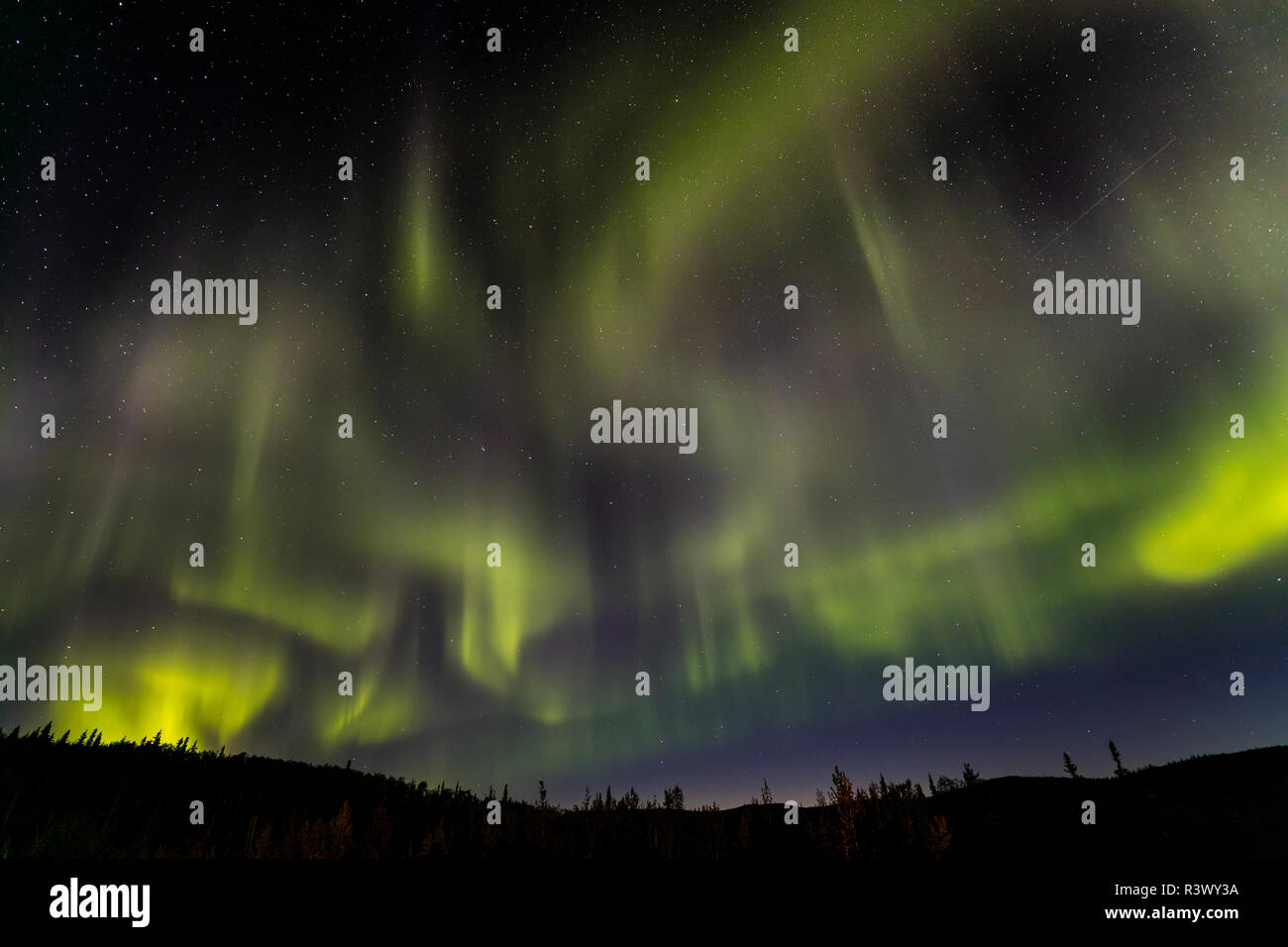 Alaska. Aurora borealis and stars Stock Photo - Alamy