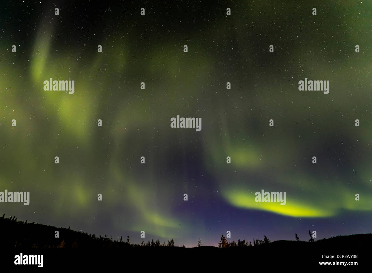 Alaska. Aurora borealis and stars Stock Photo - Alamy