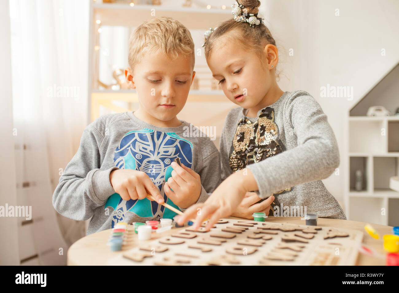 Girl playing letters abc alphabet hi-res stock photography and images ...