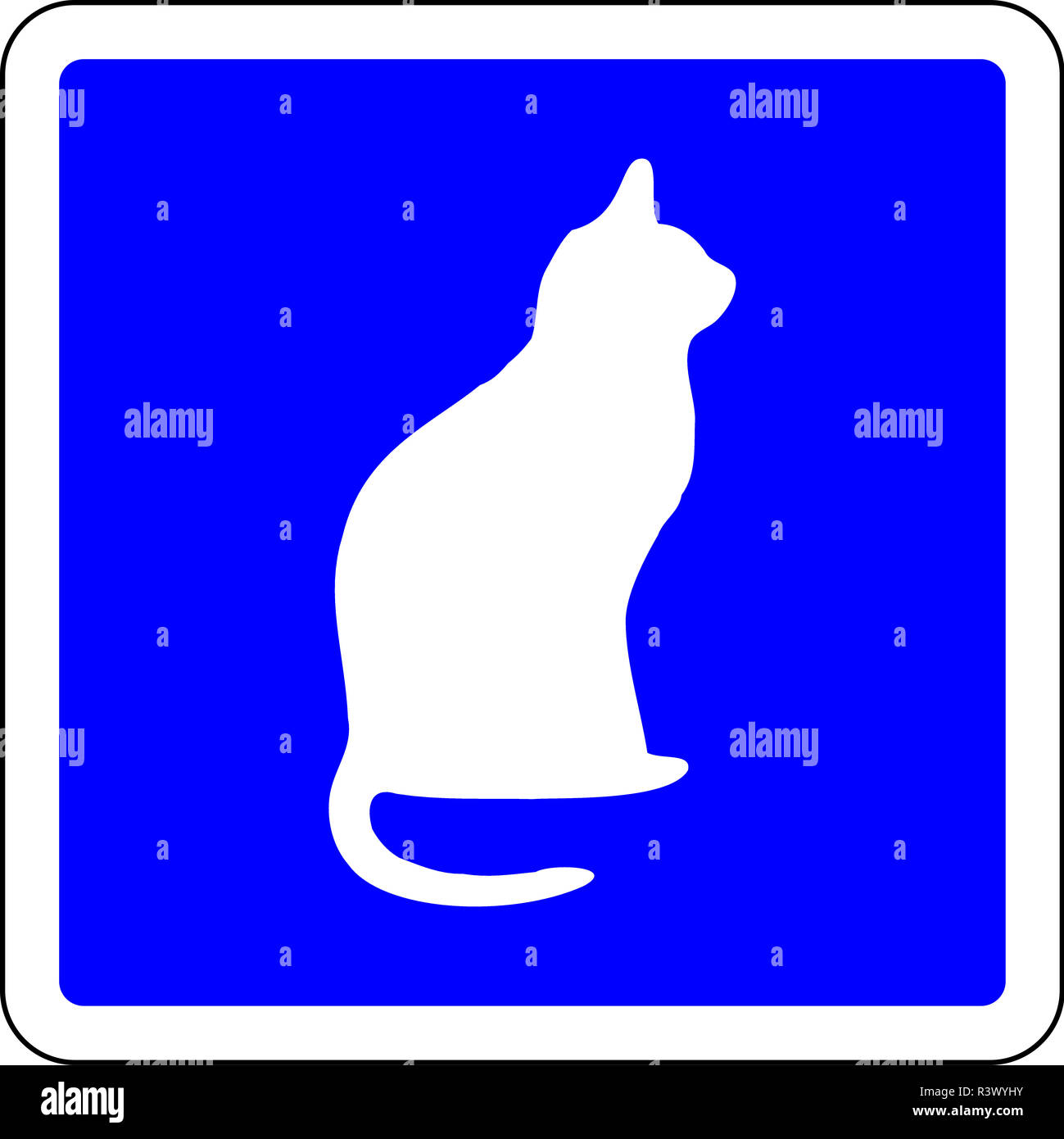 Cats allowed blue sign Stock Photo - Alamy