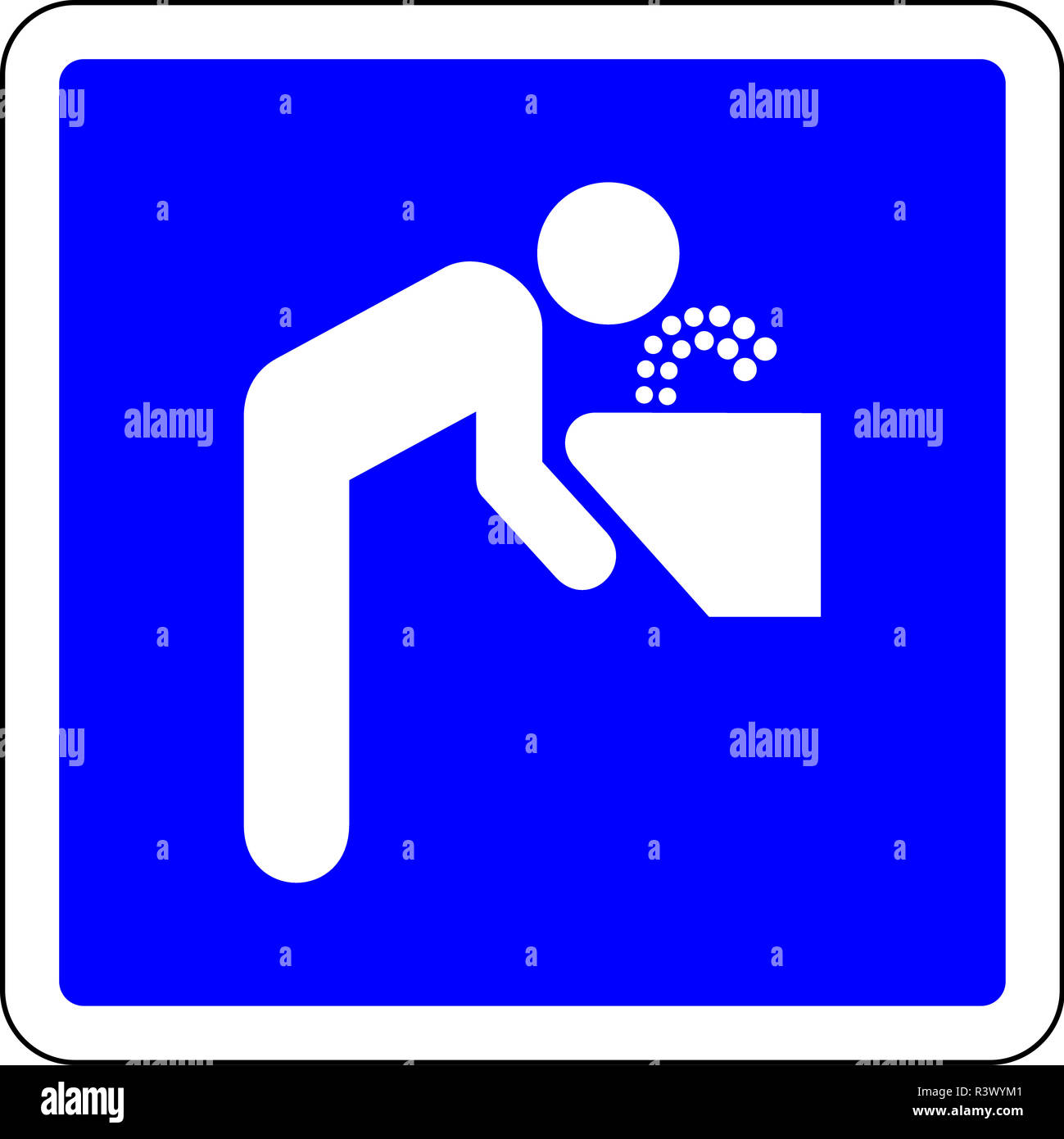 Drinking water available blue sign Stock Photo - Alamy